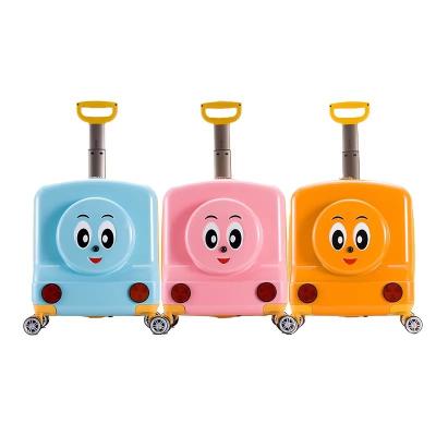 China Waterproof ABS PC Kids Luggage Single Pull Rod Cartoon Trolley Suitcase for Travel Hard Shell Sets for sale