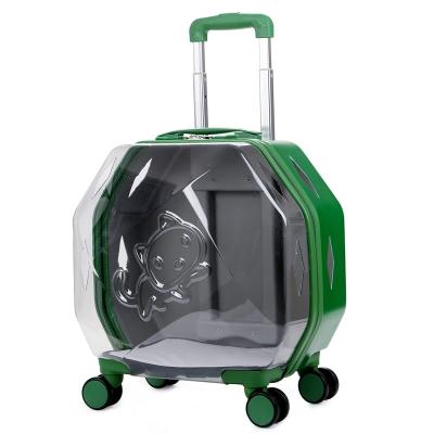 China Anti-Theft Clear Pet Carrier Portable Pet Holder Waterproof Travel Suitcase Polyester Lining Material Breathable Pet Carry for sale