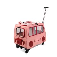 China 210D Polyester Bus-Shaped Rolling Pet Carrier for sale