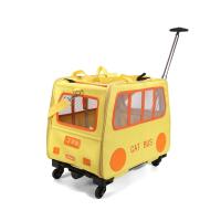 China 210D Polyester Bus-Shaped Rolling Pet Carrier for sale