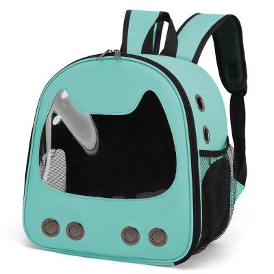 China Outdoor Pet Carrier Bag Breathable Mesh Dual-Shoulder Bag with Canvas Material and Thickened Straps for sale