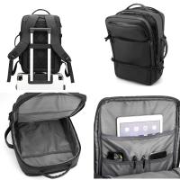 China Customizable Logo Blue Black Anti-Theft Waterproof Nylon Lined Laptop Backpack for Business Travel 20-39 Litre Capacity for sale