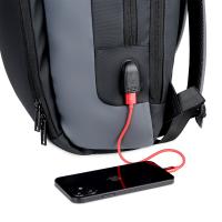 China Business Leisure Blue Grey Anti-Theft Waterproof Computer Backpack with Nylon Lining Material and Zipper Closure for sale