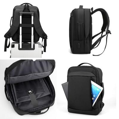 China Zipper Hasp Fashionable Blue Black RFID Anti-Theft Waterproof Lightweight Laptop Backpack for Business Travel Charging for sale