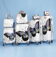 China Romantic Butterfly Print 5-Piece Luggage Set for sale