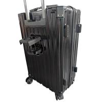 China Fashionable Multi-Functional Lightweight PC Carry-On Luggage with Cup Holder and Hanger TSA Lock Aluminum Alloy Trolley for sale