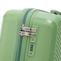 China Green PP Modern Style Waterproof Lightweight Luggage with TSA Lock Durable Hard Shell Suitcase for Travel for sale