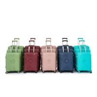 China Green PP Modern Style Waterproof Lightweight Luggage with TSA Lock Durable Hard Shell Suitcase for Travel for sale