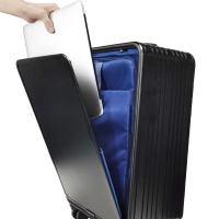 China Unisex Luxury Travel Luggage Sets PC Carry-on Spinner Suitcases with TSA Lock Front Open end Holiday Travel Solution for sale