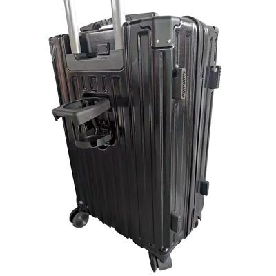 China Lightweight Multi-Functional PC Carry-On Luggage with Cup Holder and Hanger Lining 210D Polyester for sale