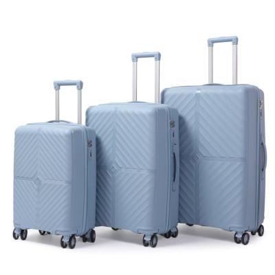 China School Large Capacity 8-Wheel Spinner Trolley Cases Durable Versatile PP Eco-Friendly Light Travel Luggage Sets TSA Modern Stylish for sale