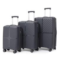 China 3-Piece Modern Stylish Chevron-Ribbed PP Luggage Set for sale