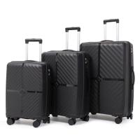 China 3-Piece Modern Stylish Chevron-Ribbed PP Luggage Set for sale