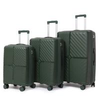 China 3-Piece Modern Stylish Chevron-Ribbed PP Luggage Set for sale