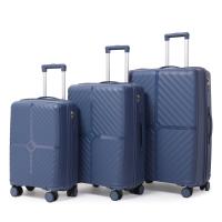 China 3-Piece Modern Stylish Chevron-Ribbed PP Luggage Set for sale
