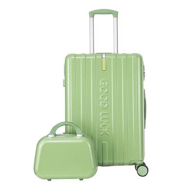 China Mute Password Suitcase Green Large-capacity Luggage Set for Women Students Soft Handle Durable Thick Material Universal Spinner Wheels for sale