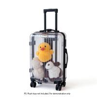 China Dry and Wet Separation Transparent Luxury PC Waterproof Hard Shell Carry-on Suitcase with TSA Lock Clear Valise Cabin Travel Luggage for sale