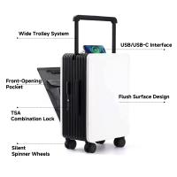 China 20 inch Wide-Handle Zipperless Front-Opening Suitcase for sale