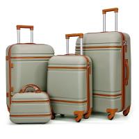 China High Quality PC Luggage 4pcs Sets Vintage Travel Suitcase Classical Carry on  Light Weight Suitcase Luggage Waterproof Baggage TSA Lock Hard Side Luggage for sale
