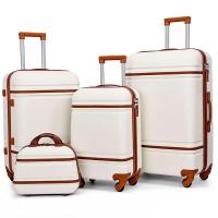 China High Quality PC Luggage 4pcs Sets Vintage Travel Suitcase Classical Carry on  Light Weight Suitcase Luggage Waterproof Baggage TSA Lock Hard Side Luggage for sale