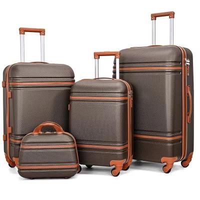China High Quality PC Luggage 4pcs Sets Vintage Travel Suitcase Classical Carry on  Light Weight Suitcase Luggage Waterproof Baggage TSA Lock Hard Side Luggage for sale