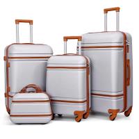 China High Quality PC Luggage 4pcs Sets Vintage Travel Suitcase Classical Carry on  Light Weight Suitcase Luggage Waterproof Baggage TSA Lock Hard Side Luggage for sale