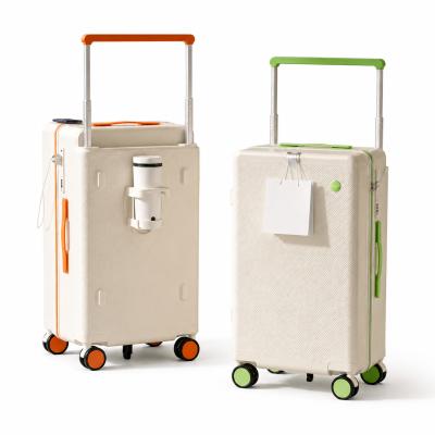 China Deep Component Hard Shell Wide Trolley Luggage for sale