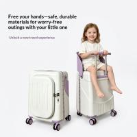 China Large Capacity Kids Ride-On Suitcase 20 Inch ABS+PC Hard Shell Trolley Luggage with Foldable Seat Spinner Wheels Wholesale for sale