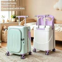 China Large Capacity Kids Ride-On Suitcase 20 Inch ABS+PC Hard Shell Trolley Luggage with Foldable Seat Spinner Wheels Wholesale for sale