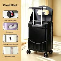 China Large Capacity Kids Ride-On Suitcase 20 Inch ABS+PC Hard Shell Trolley Luggage with Foldable Seat Spinner Wheels Wholesale for sale