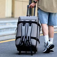 China Large Capacity Foldable Wheeled Backpack Duffel Bag with 4 Wheels, Oxford Fabric Rolling Luggage for Travel for sale