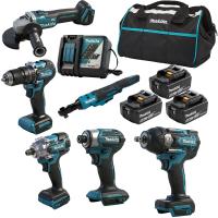 China ODM Makita 18V Combo Kit 6in1 With Charger ANGLE GRINDER Circular Saw Impact Drill for sale