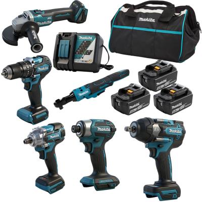 China ODM Makita 18V Combo Kit 6in1 With Charger ANGLE GRINDER Circular Saw Impact Drill for sale