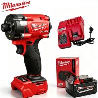 China Milwaukee 18V Red Cordless Electric Screwdriver Set With Battery & Charger Electricians & Auto Repair Brushless Screwdriver Kit for sale