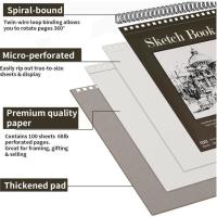 China A5 Spiral Bound Sketch Book 100 Sheets Acid Free Drawing Paper 9x12 Inches for Artists for sale