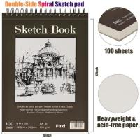 China A5 Spiral Bound Sketch Book 100 Sheets Acid Free Drawing Paper 9x12 Inches for Artists for sale
