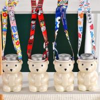 China Plastic Juice Milktea Bottle with Cap Reusable Bear Shape for sale