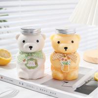 China Plastic Juice Milktea Bottle with Cap Reusable Bear Shape for sale