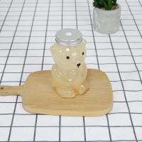 China 450ml Plastic Cute Bear Disposable Juice Bottle for Christmas Beverage Milk Packaging for sale