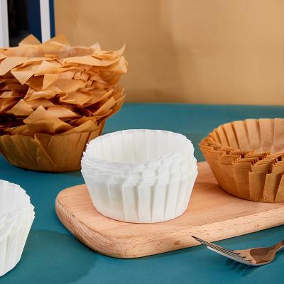 China White Brown Disposable Eco Friendly Paper Cupcake 5.2x7cm for Party and Meeting for sale
