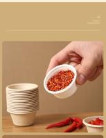 China Flexographic Printing Lid 2oz Eco-Friendly Sugarcane and Straw Pulp Sauce Container for sale