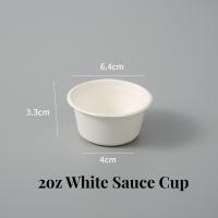 China Flexographic Printing Lid 2oz Eco-Friendly Sugarcane and Straw Pulp Sauce Container for sale