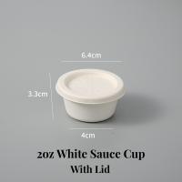 China Flexographic Printing Lid 2oz Eco-Friendly Sugarcane and Straw Pulp Sauce Container for sale