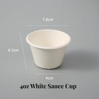 China 4oz Compostable Sugarcane Bagasse Sauce Cup with Flexographic Printing and Lid for sale