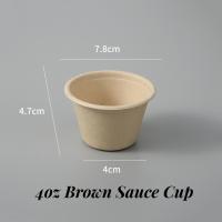 China 4oz Compostable Sugarcane Bagasse Sauce Cup with Flexographic Printing and Lid for sale