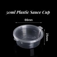 China Custom Logo 35ml/50ml/75ml/100ml PP Plastic Cup Disposable Sauce Cup with Plastic Lid for sale