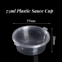 China Custom Logo 35ml/50ml/75ml/100ml PP Plastic Cup Disposable Sauce Cup with Plastic Lid for sale