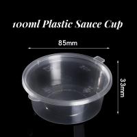 China Custom Logo 35ml/50ml/75ml/100ml PP Plastic Cup Disposable Sauce Cup with Plastic Lid for sale