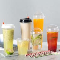 China Custom Beverage Milk Tea Cup with Lid Simple Style PP Disposable Transparent Plastic for sale