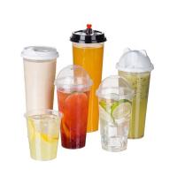 China 16oz Bubble Tea Plastic Cup Reusable PP Frosted Hard Transparent Cold Juice Drinking for sale